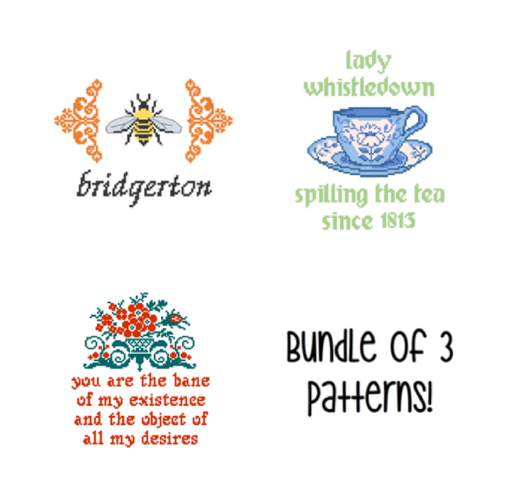 Bridgerton Series Cross Stitch PATTERNS X 3 Bundle & Save - Etsy