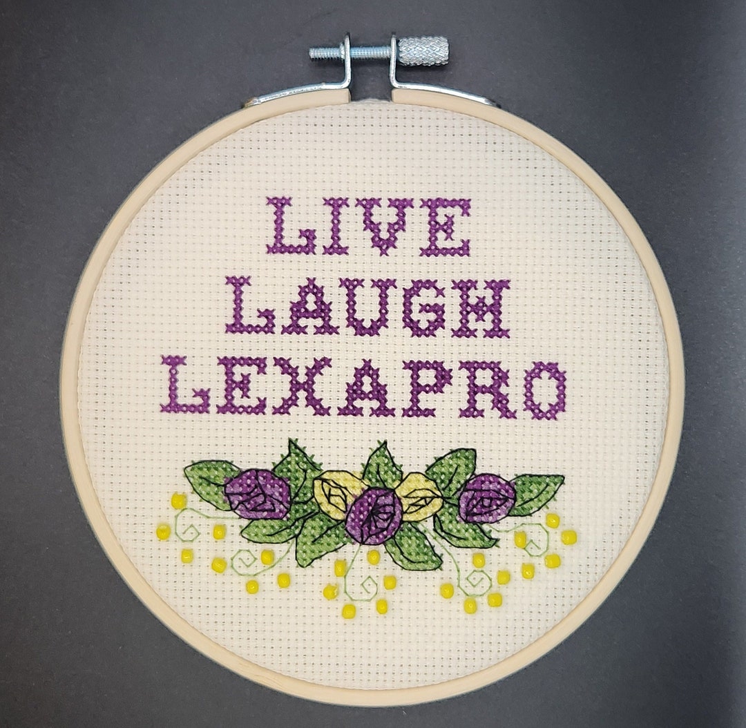Live Laugh Lexapro Funny Completed Cross Stitch - Etsy