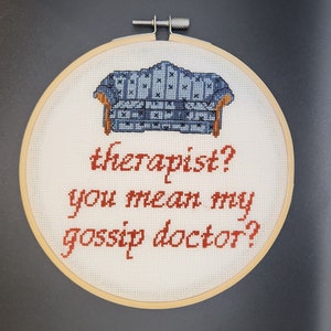 Therapist? You Mean My Gossip Doctor? - Funny Cross Stitch PATTERN - Etsy