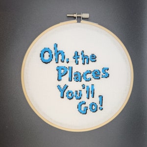Oh the Places You'll Go! - Cross Stitch PATTERN - Graduation Cross ...