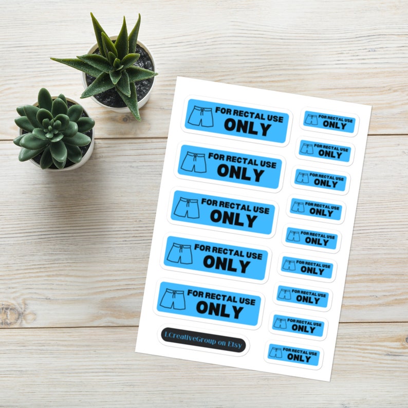 For Rectal Use - Prank Sticker Sheet - Etsy