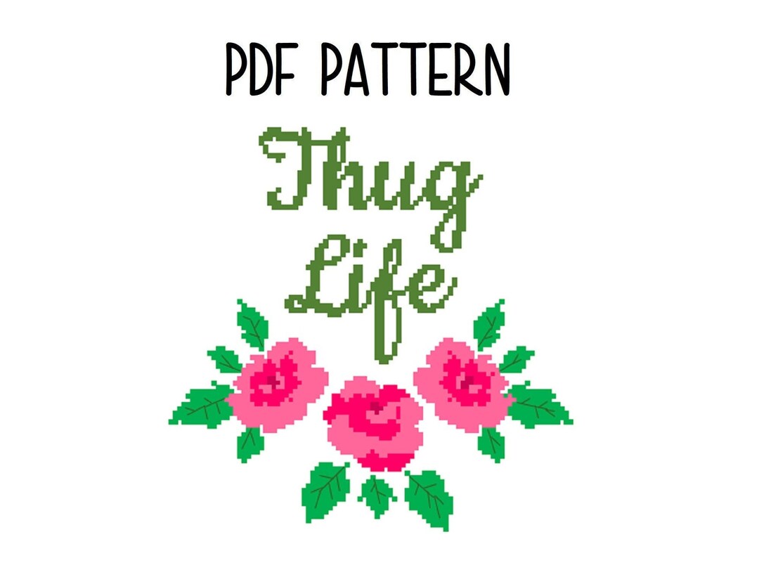 Thug Life - Funny Cross Stitch PDF PATTERN - Etsy
