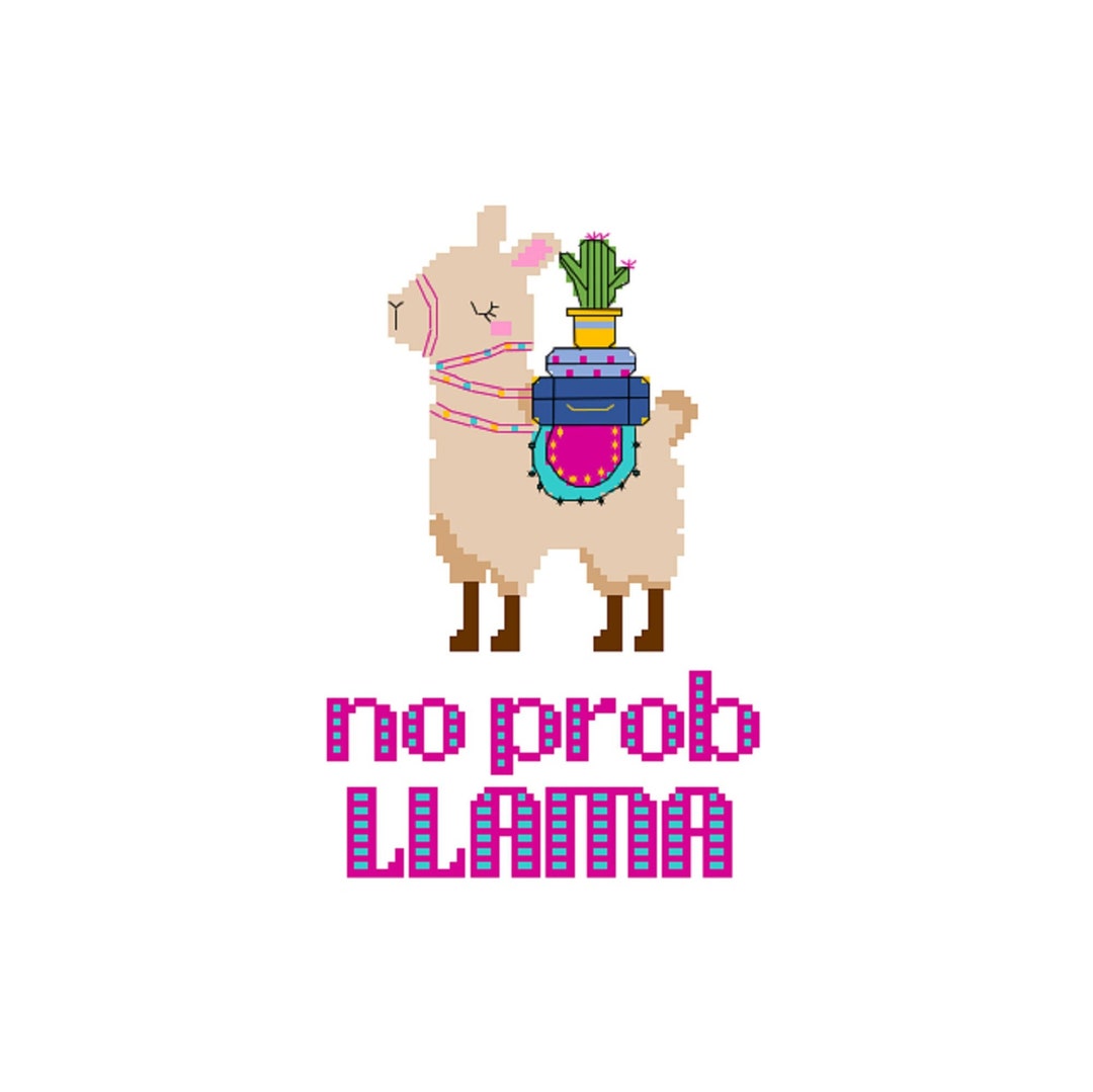 No Prob Llama - Funny Cross Stitch Pattern - Etsy