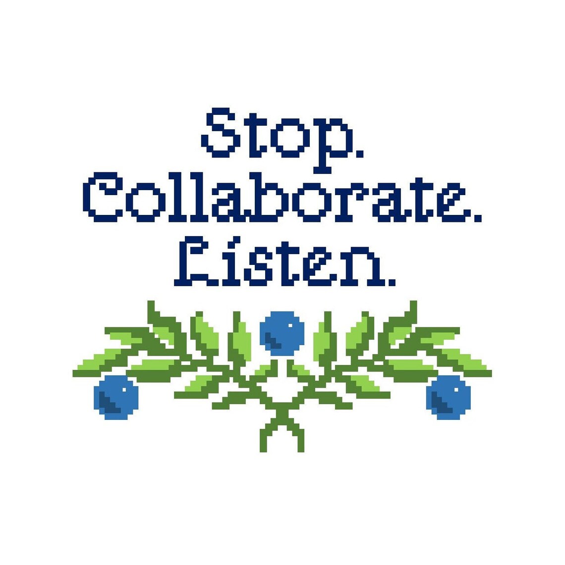 Stop. Collaborate. Listen - Hip Hop Cross Stitch PATTERN - Etsy