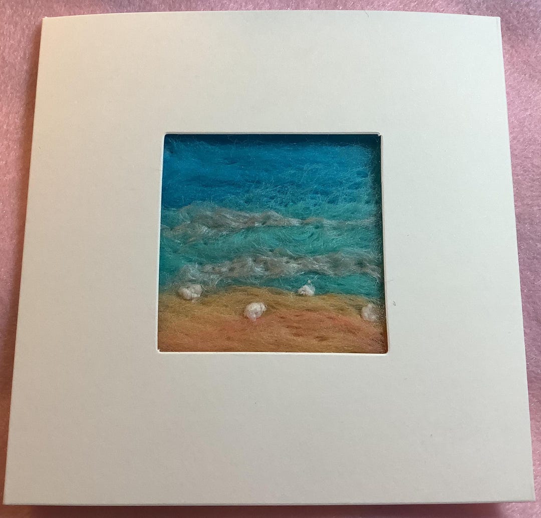 Felted Beach Card - Etsy