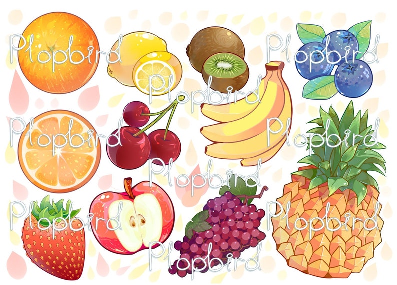 Fruit Clip Art - 11 Pk Digital Art, Commercial Use, Instant Download ...