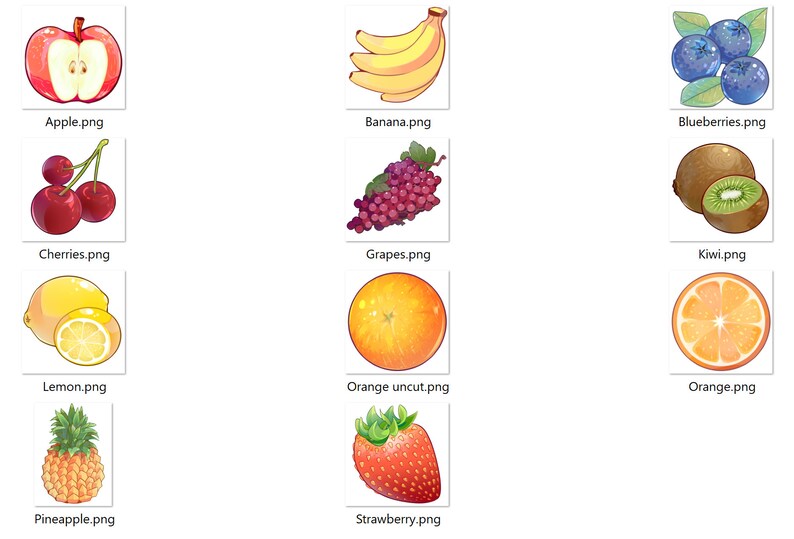 Fruit Clip Art - 11 Pk Digital Art, Commercial Use, Instant Download ...
