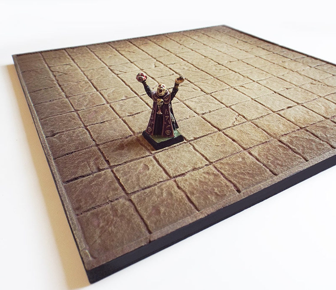 Grid Flagstone Textured Grey Foam Sheets X4 - Dnd, Wargames Scenery ...