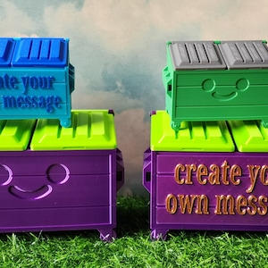 3D Printed Happy Dumpster Desktop Organizer: Personalized Trash Bin - Etsy