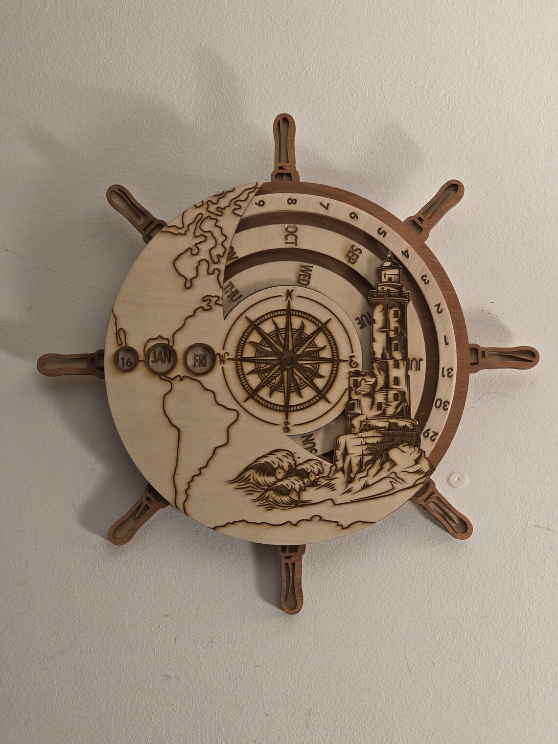 Perpetual Calendar Laser Engraved Ships Calendar - Etsy