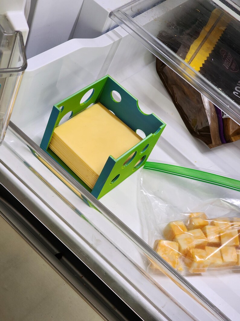 3D Printed Cheese Slice Storage Box: Kitchen Refrigerator Organizer - Etsy