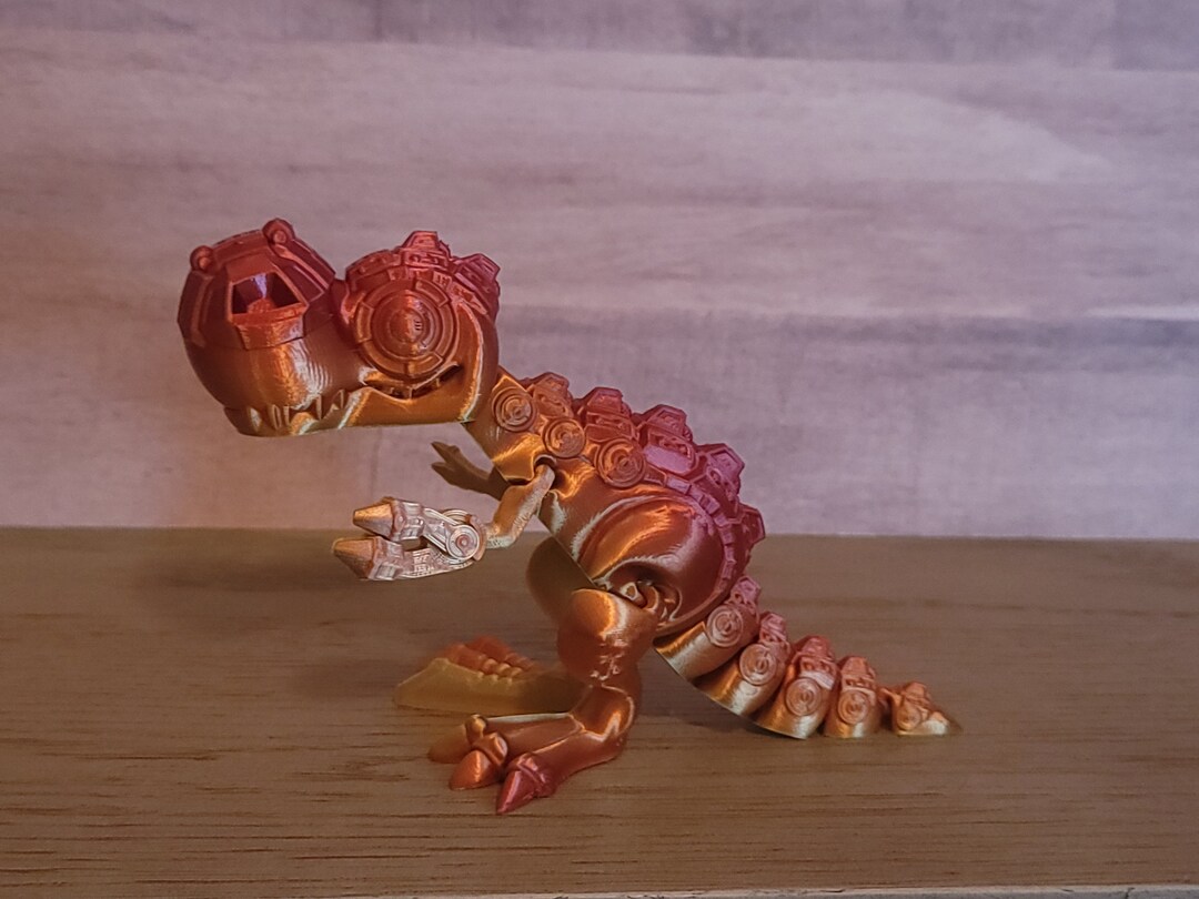 3D Printed Articulated Cyborg T-rex Flexi Toy - Etsy