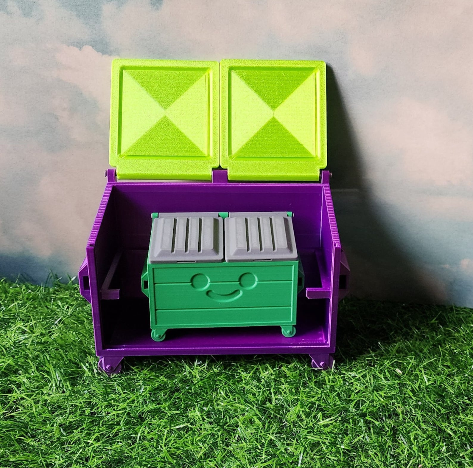 3D Printed Happy Dumpster Desktop Organizer: Personalized Trash Bin - Etsy