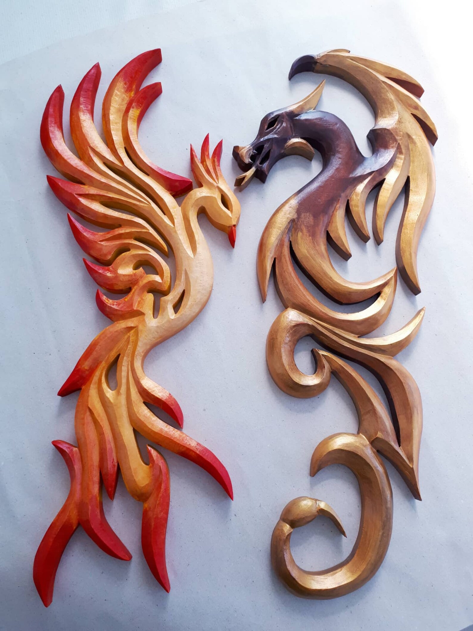 Phoenix and Dragon, Phoenix and Dragon Mirror Image, Phoenix and Dragon ...
