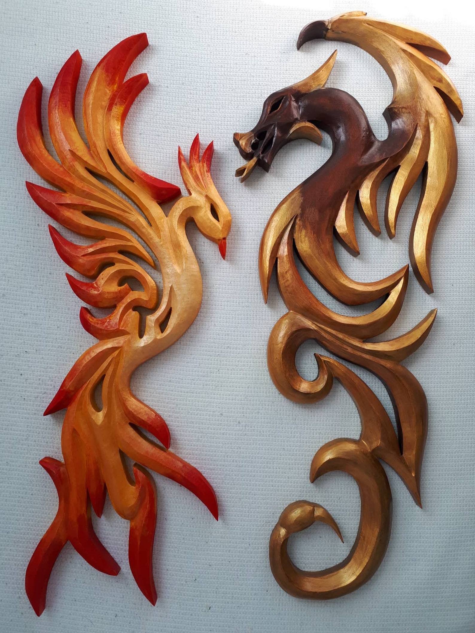 Phoenix and Dragon, Phoenix and Dragon Mirror Image, Phoenix and Dragon ...
