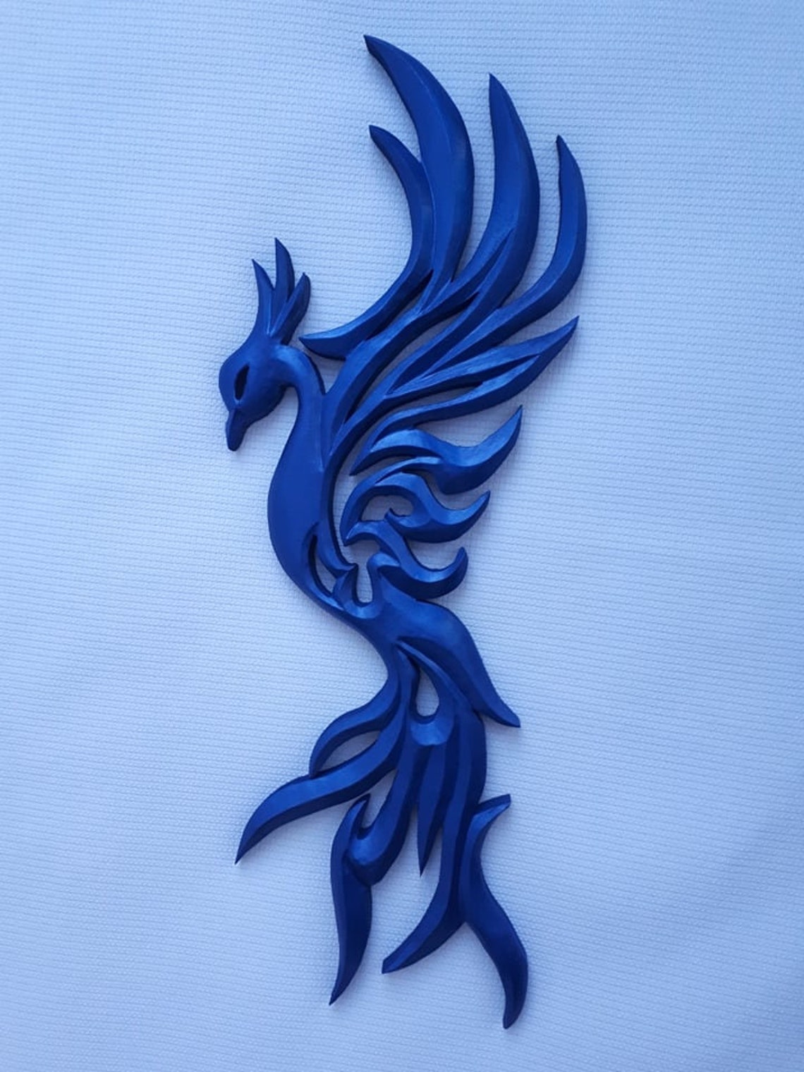 Two Blue Phoenixes Phoenix Mirror Image Phoenix Carving | Etsy