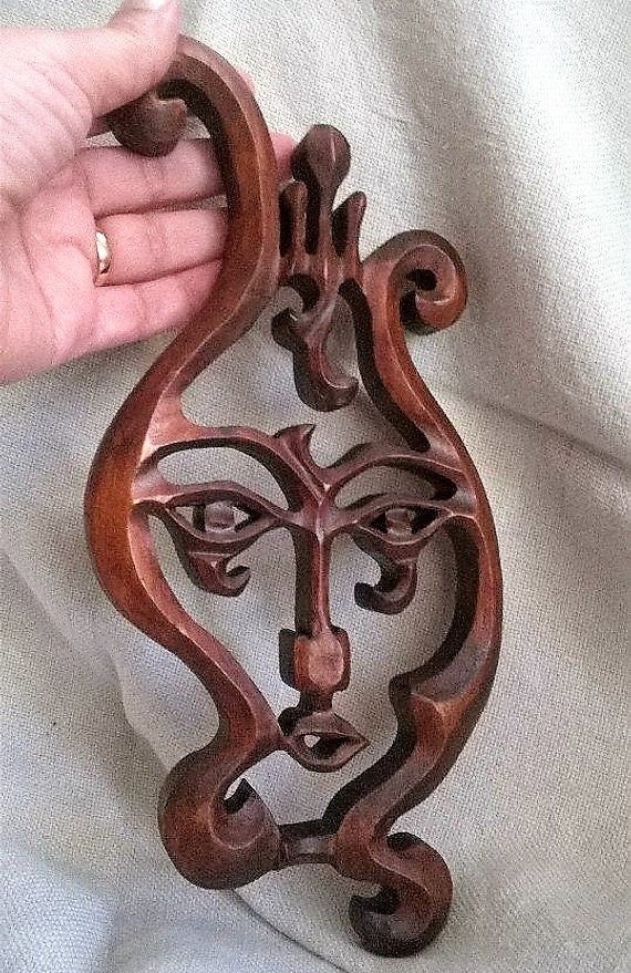 Wooden Lyre Carving Wall Lyre Wooden Masks Handmade Lyre - Etsy
