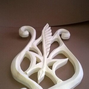 Wooden Lyre, Lyre Poetry , Carving Wall Lyre, Wood Carving Lyre, Wooden ...