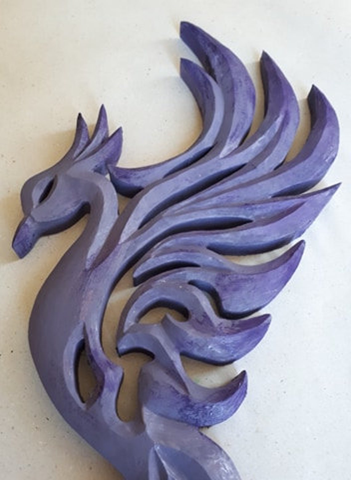 Purple Phoenix Phoenix Carving Wall Phoenix Bird Handmade - Etsy