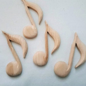 Natural Wooden Music Notes, Unfinished Notes, Natural Wood, Music Notes ...