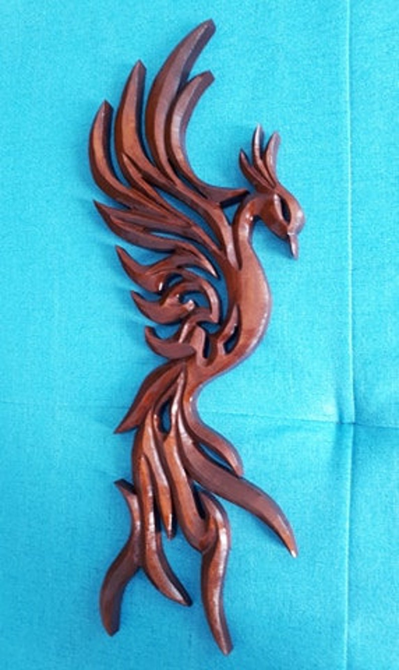 Phoenix 15 Inches Phoenix Phoenix Carving Wall Phoenix | Etsy