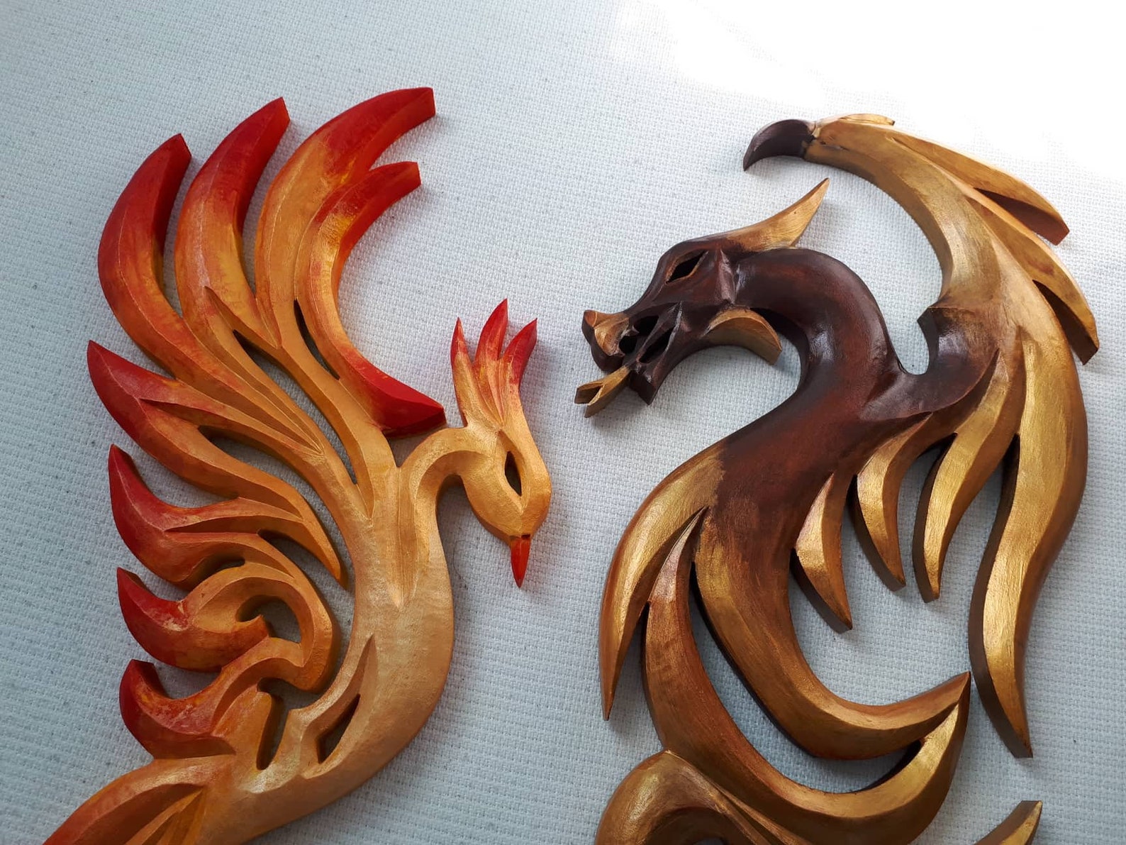Phoenix and Dragon, Phoenix and Dragon Mirror Image, Phoenix and Dragon ...
