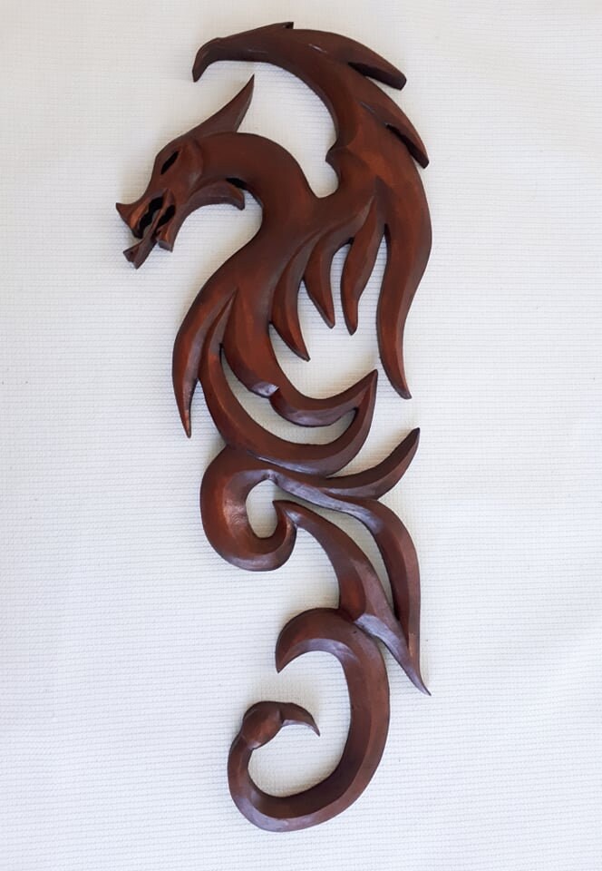 Wooden Dragon Dragon Wood Carving Dragon Carving Wall - Etsy