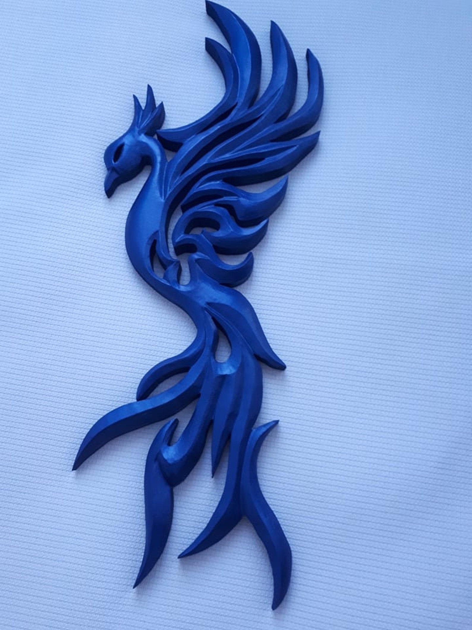 Two Blue Phoenixes Phoenix Mirror Image Phoenix Carving - Etsy