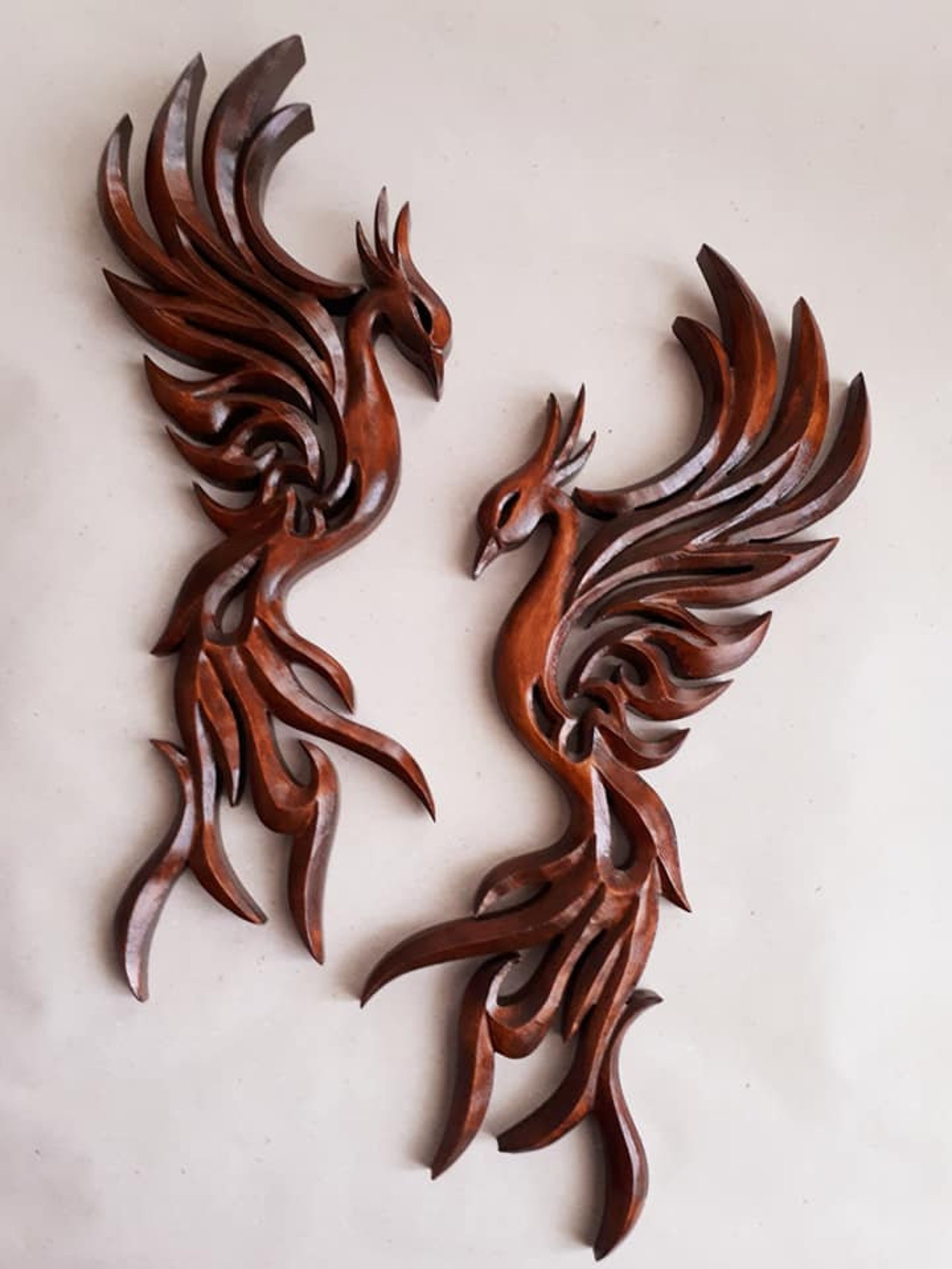 Phoenixes Carving Wall Phoenix Bird Handmade Phoenix Wooden | Etsy
