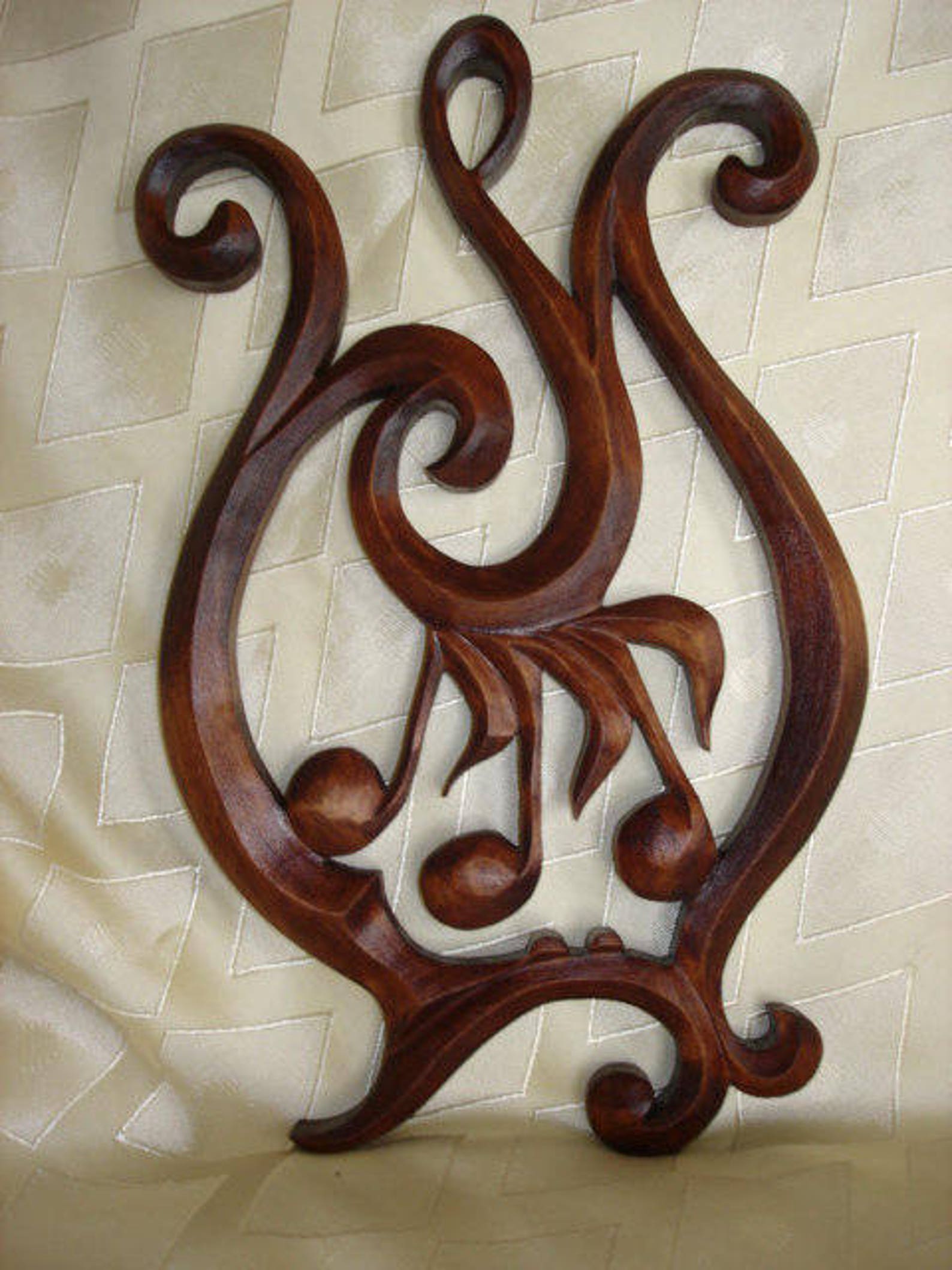 Lyre Music Wooden Lyre Carving Wall Lyre Wood Carving - Etsy