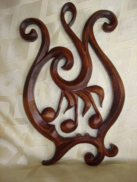 Lyre Music Wooden Lyre Carving Wall Lyre Wood Carving - Etsy