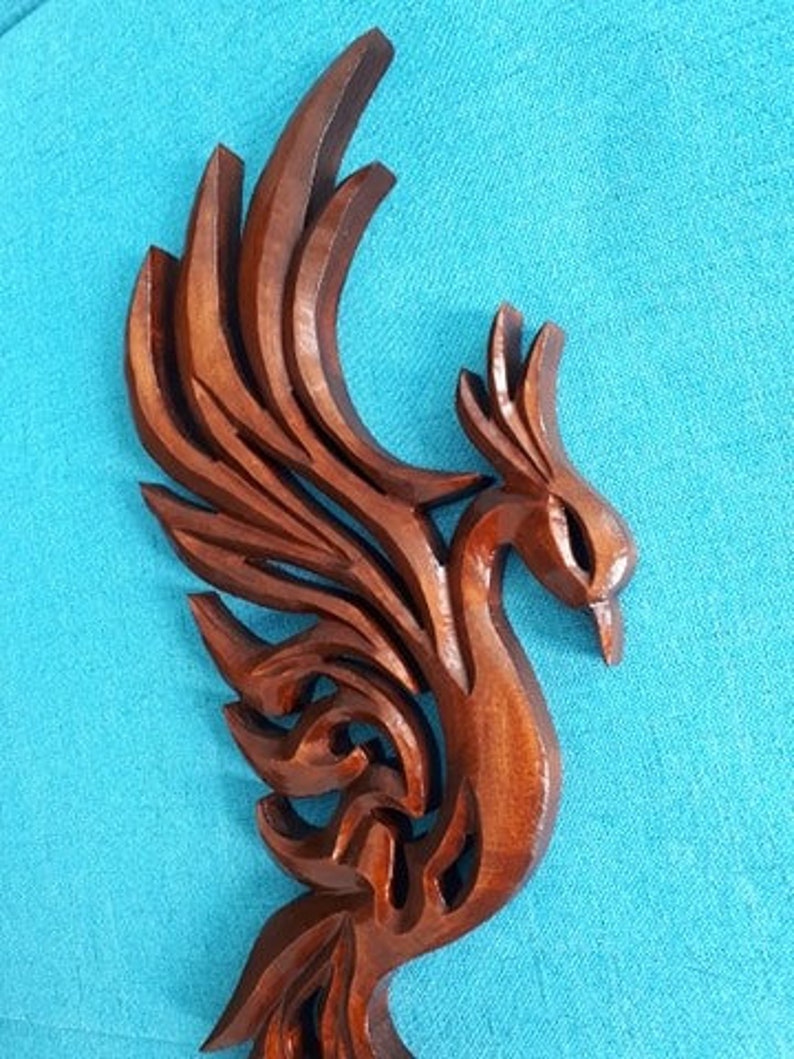 Phoenix 15 Inches Phoenix Phoenix Carving Wall Phoenix - Etsy