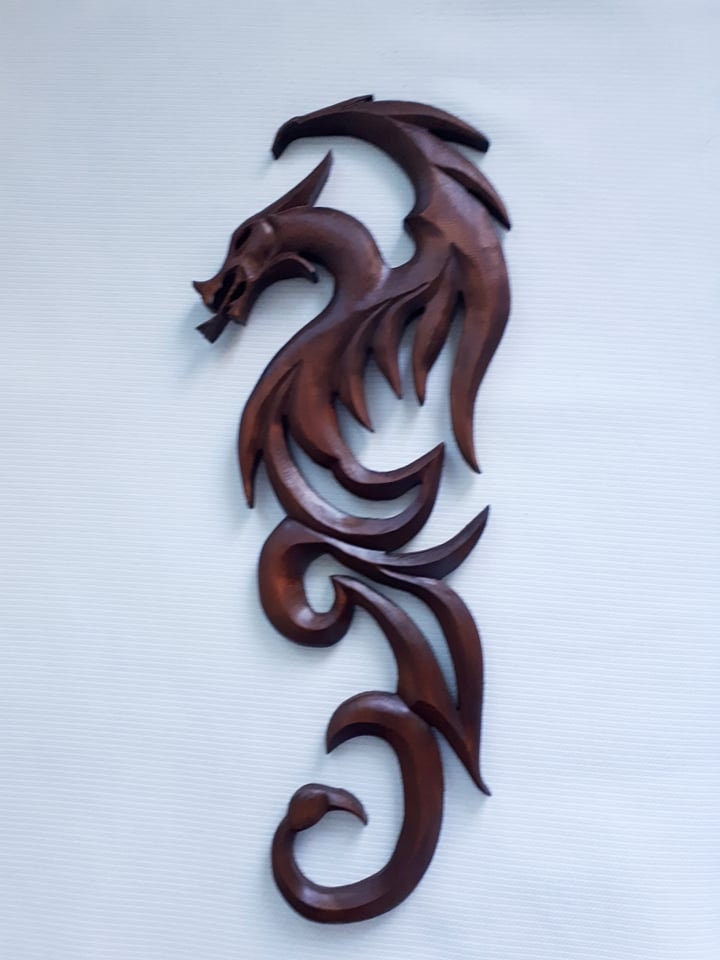 Wooden Dragon Dragon Wood Carving Dragon Carving Wall - Etsy