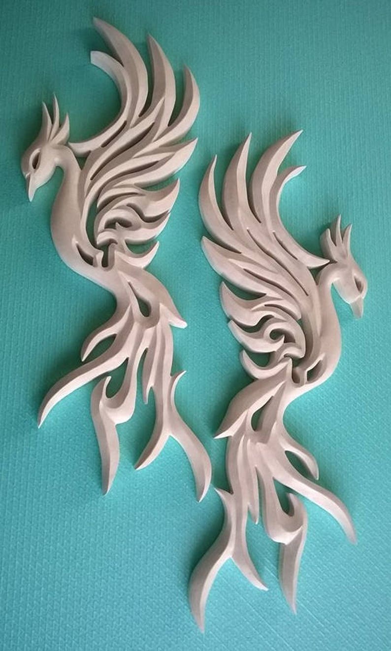 Phoenixes Carving Wall Phoenix Bird Handmade Phoenix Wooden | Etsy