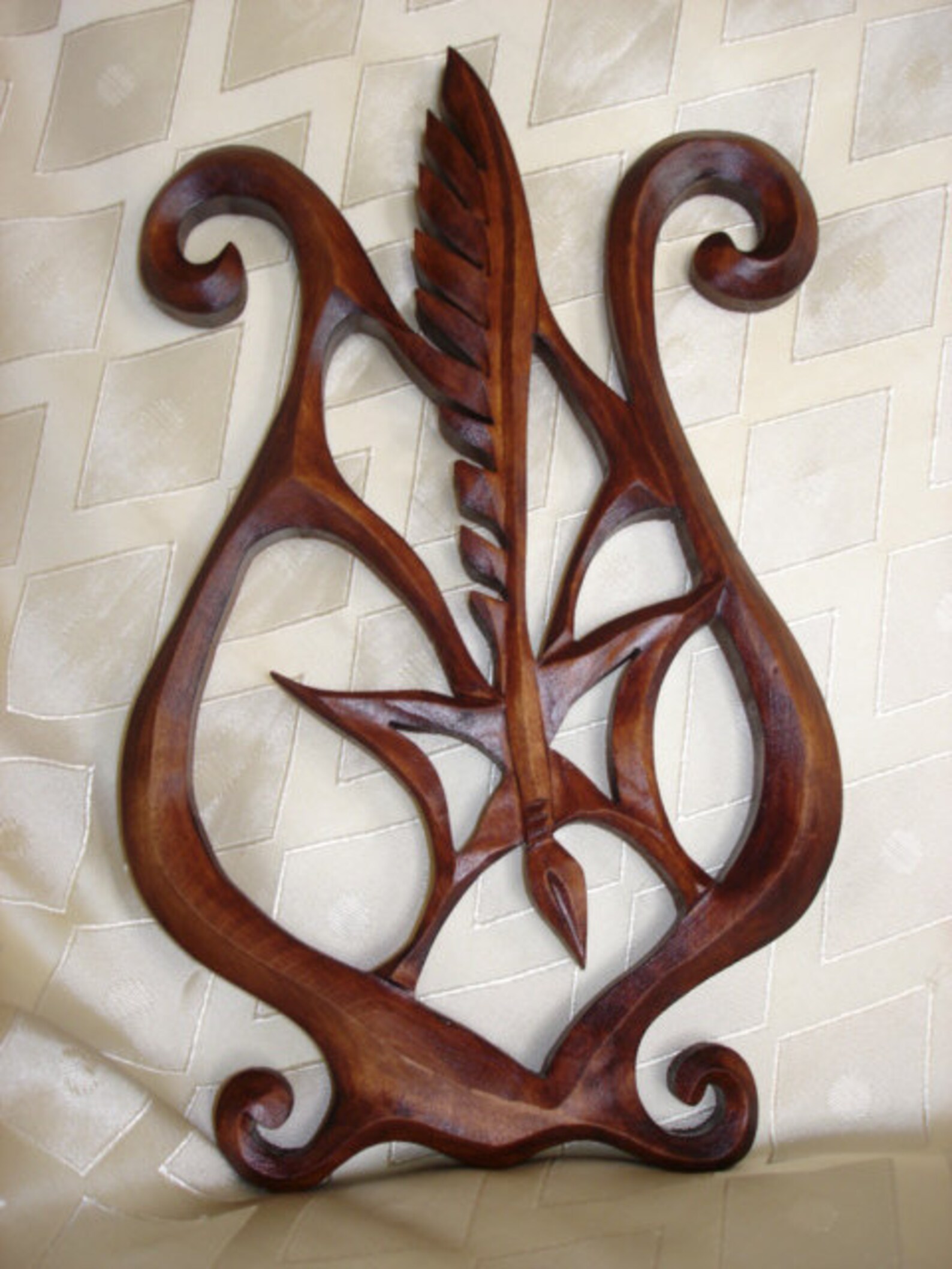 Wooden Lyre, Lyre Poetry , Carving Wall Lyre, Wood Carving Lyre, Wooden ...