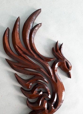 Phoenix 15 Inches Phoenix Phoenix Carving Wall Phoenix - Etsy