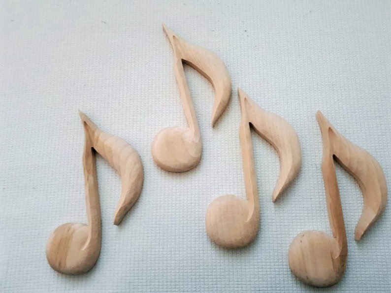 Natural Wooden Music Notes Unfinished Notes Natural Wood - Etsy