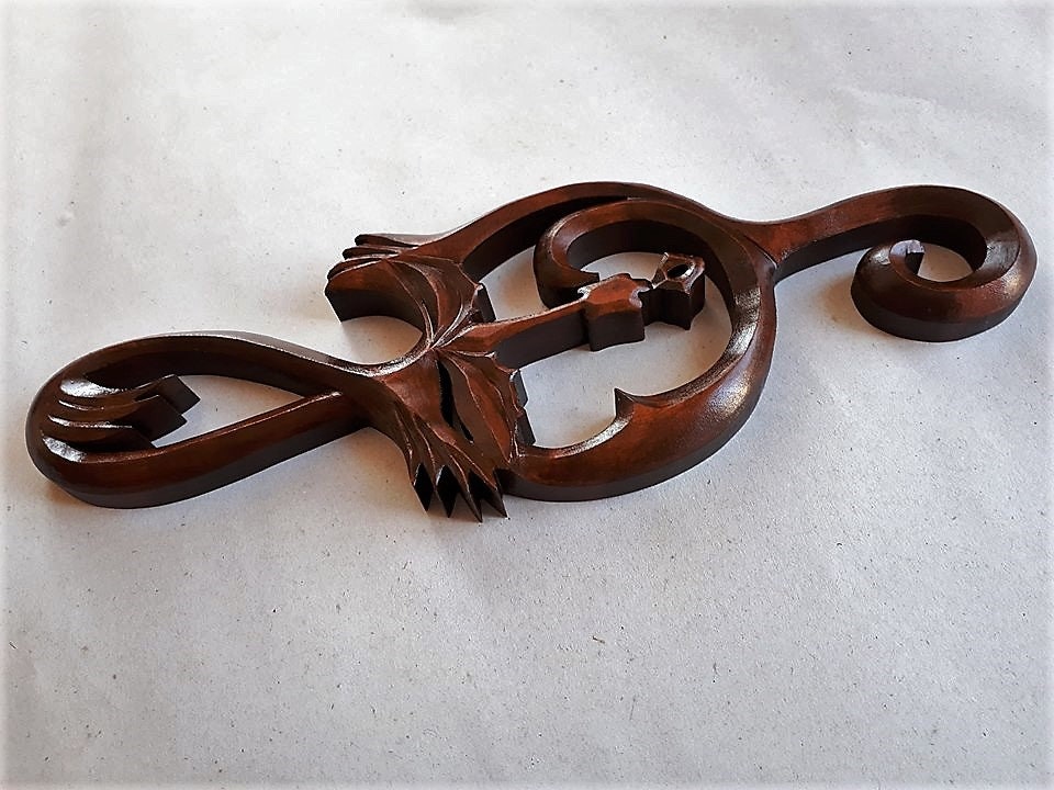 Treble Clef Wood Carving, Wood Carving Treble Clef, Carving Wall Treble ...