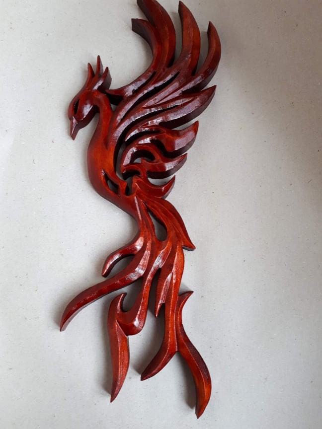 Red Phoenix 15 Inches Phoenix Firebird Phoenix Carving - Etsy