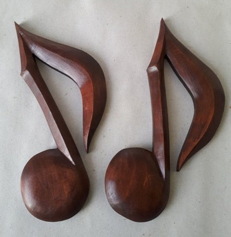 Linden Wood Music Note Carving: 10-inch Wall Decor - Etsy