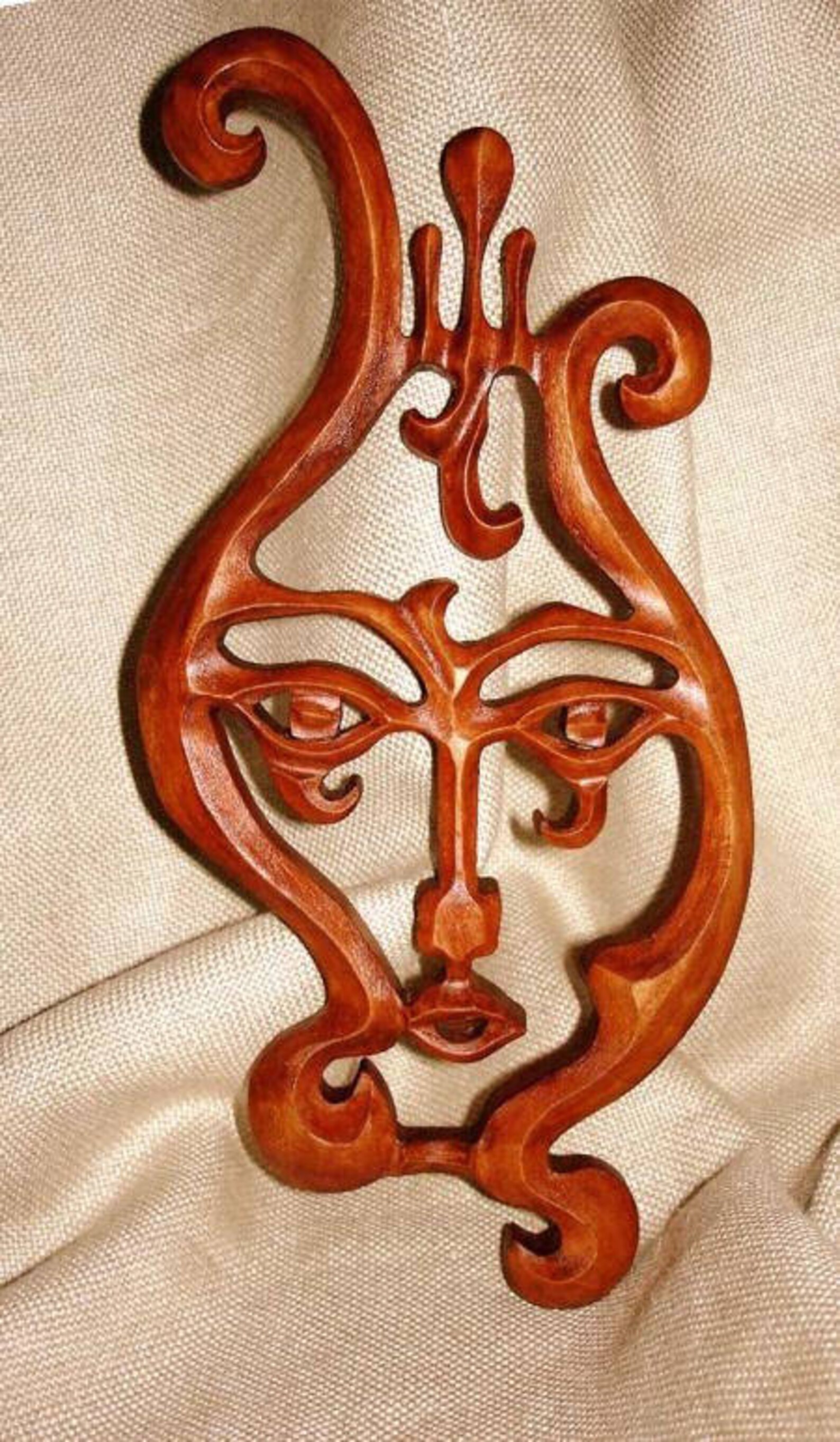 Wooden Lyre Carving Wall Lyre Wooden Masks Handmade Lyre - Etsy