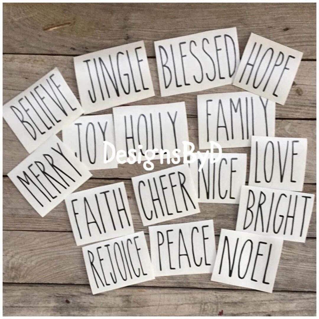 Farmhouse Style DECALS for Ornaments RAE DUNN Inspired - Etsy