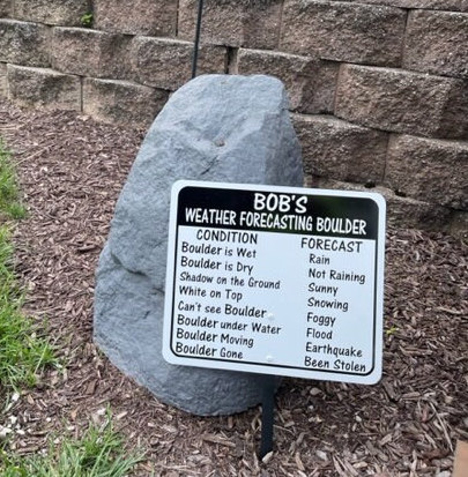 Personalized Weather Forecasting Stone Sign, Novelty Gift - Etsy