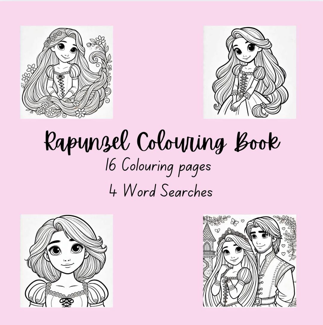 Rapunzel Colouring Book and Word Searches - Etsy
