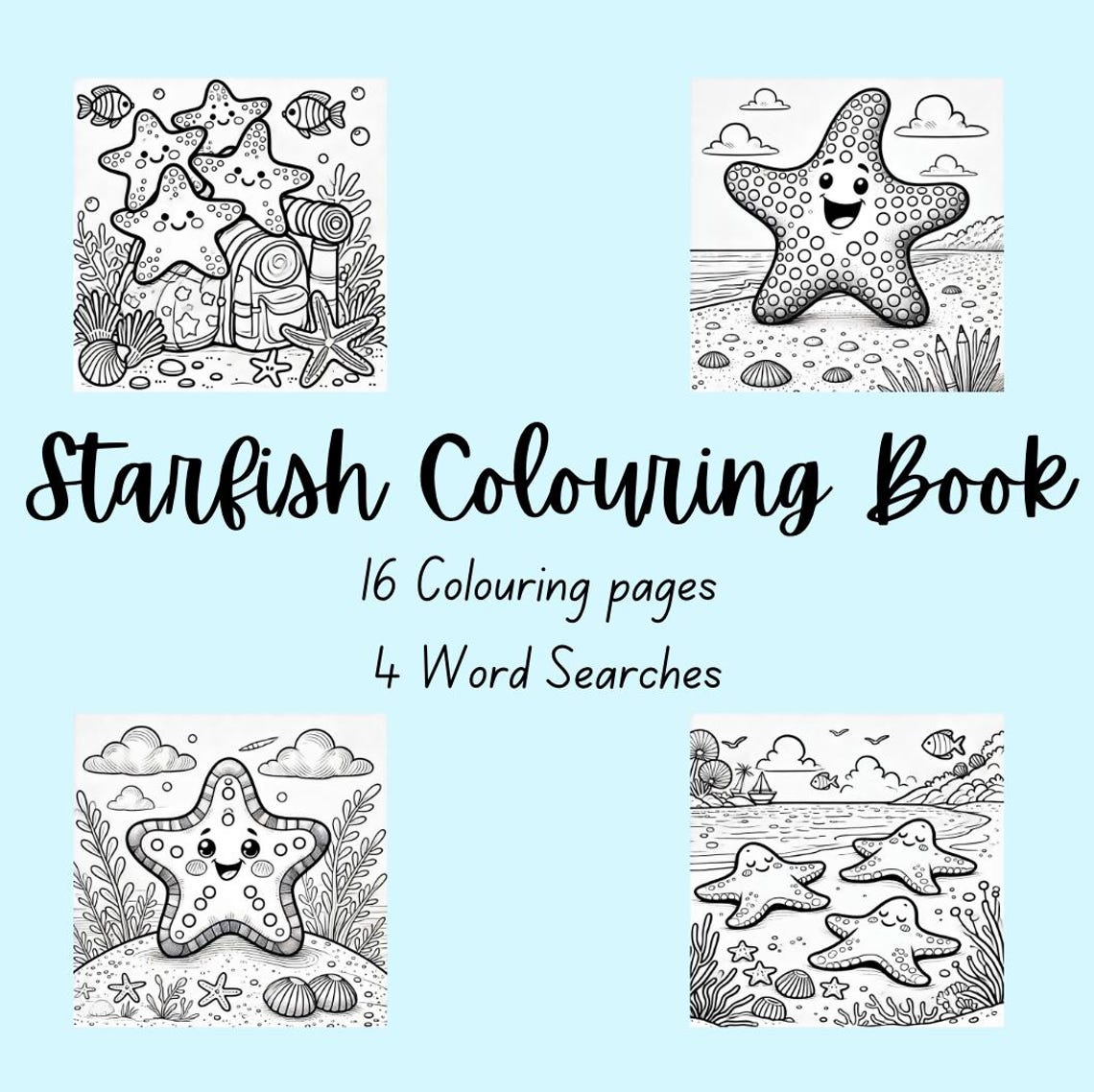 Starfish Colouring Book - Etsy
