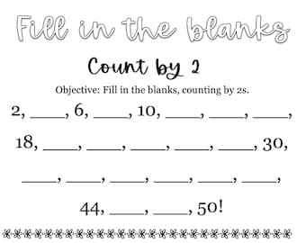 7 Printable Number Patterns Math Worksheet! Fill in the Blanks to ...