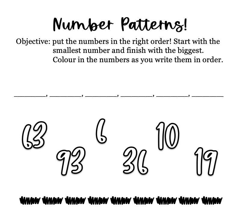 Number Patterns | Grade 1 Worksheet - Etsy