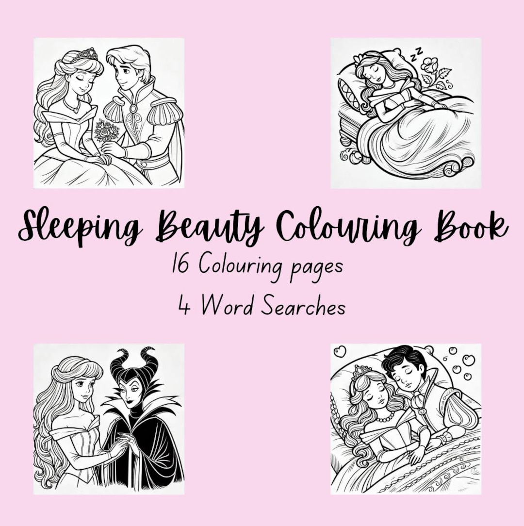 Sleeping Beauty Colouring Book and Word Searches - Etsy