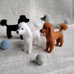 Felt cute Poodle Miniature needle felted dog Dollhouse dog | Etsy