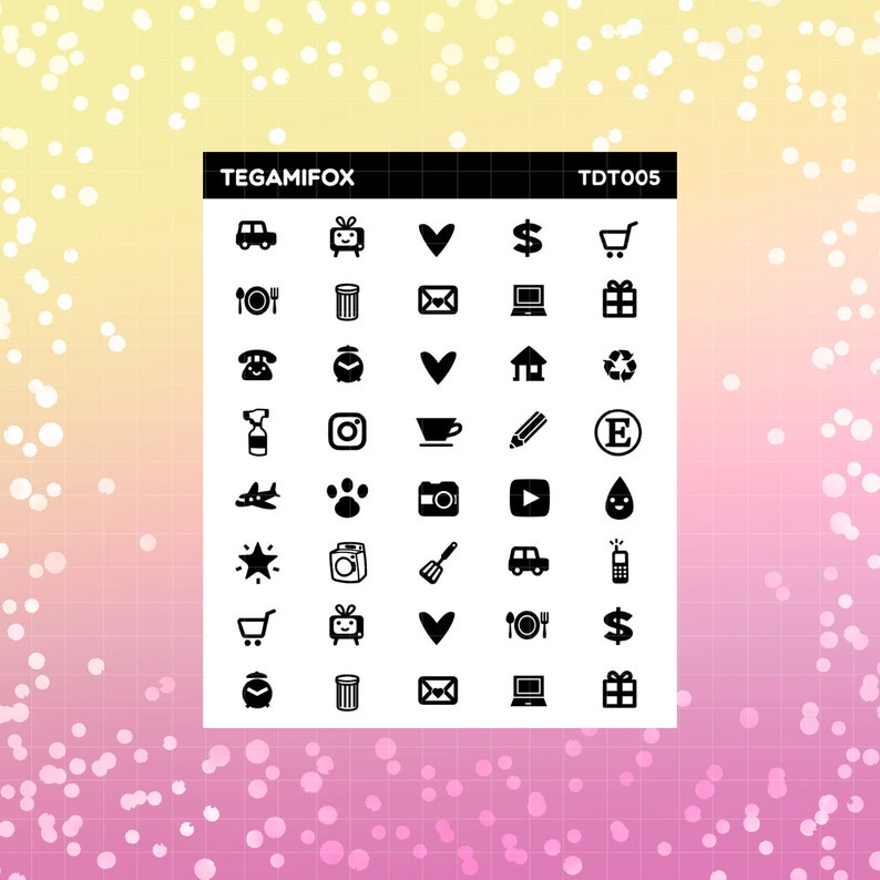 Foiled Icon Stickers - Transparent Overlay Stickers - Multiple Foil ...